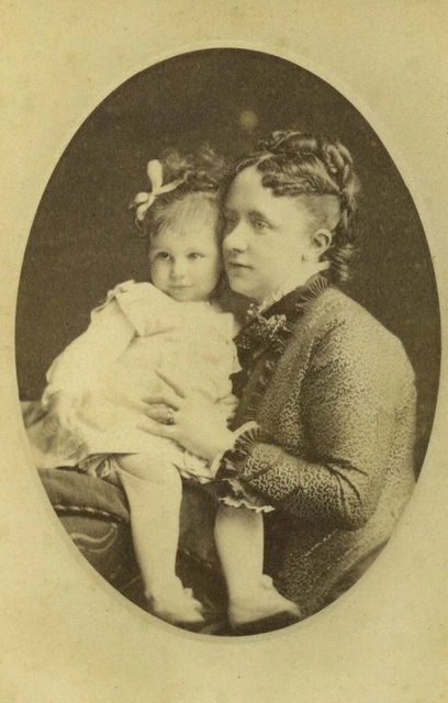 FRANCE PARIS WOMAN & Child Portrait Fashion Old CDV photo Walery 1878 ...