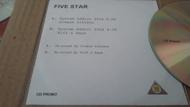 FIVE STAR 'System Addict' 2004 2 Trk Remix Promo Single Cd - Sleaze ...