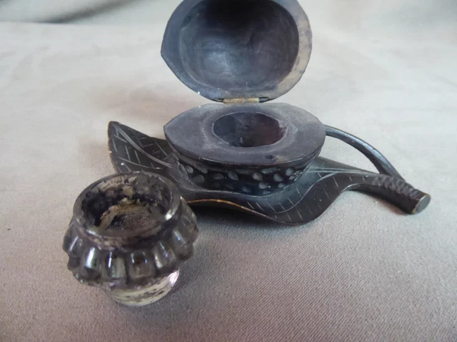 ENCRIER EN BOIS sculpté, ancien, décor de NOIX. EUR 12,00 - PicClick FR