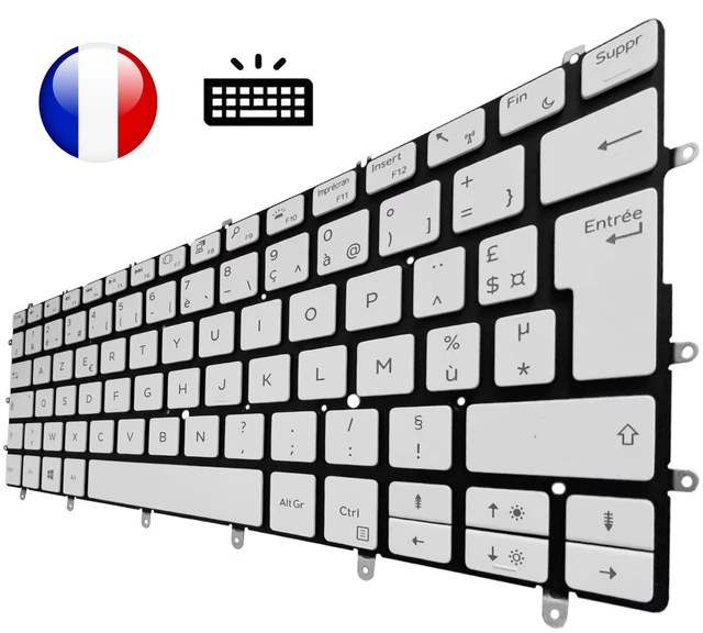 CLAVIER ORIGINAL FRANÇAIS AZERTY pour DELL XPS 13 - 7390 9305 9370 9380 ...