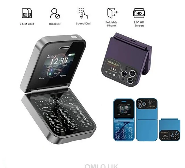 MINI FLIP PHONE Mobile Dual SIM 2G 2.0 Inch Screen Speed Dial Camera ...