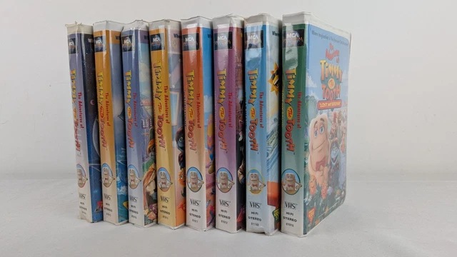 TIMMY THE TOOTH 8x Vintage Big Clamshell VHS Cassette Tape Bundle £39. ...