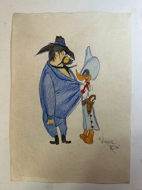VIRGIL WALTER ROSS, drawing on paper (handmade) signed and stamped £87. ...