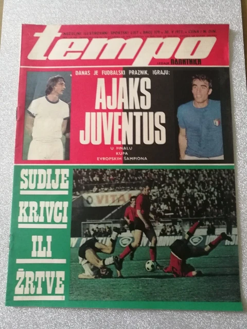 AJAX - JUVENTUS 1973. EUROPEAN CUP FINAL / CL / Tempo Sport Magazine ...