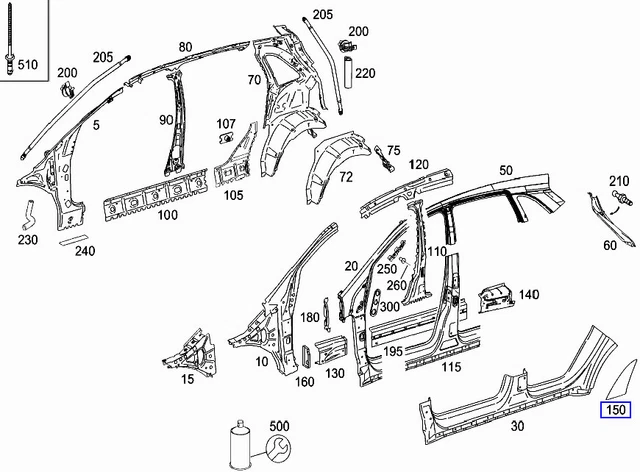 MERCEDES W169 W245 hinten LH Radlauf Steinspäneschutz A1696391708 EUR ...