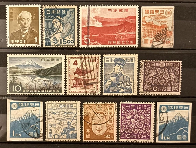 OLD JAPAN JAPANESE Stamps Landscape Postman Fuji Collection Art ...