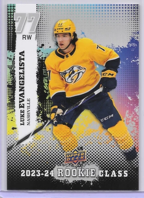 LUKE EVANGELISTA 2023-24 Ponte Superiore #1 Rookie Classe Sp Inserto Rc ...