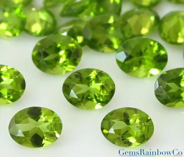 VERT OLIVE PÉRIDOT Ovale à Facettes 6x4 MM Pour 9x7 Desseré Gemmes AAA ...