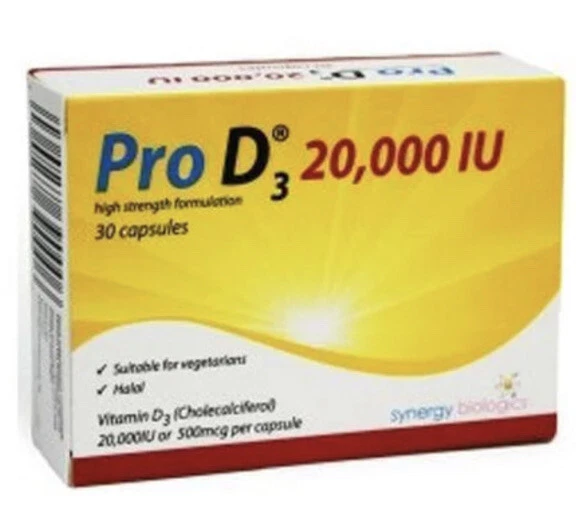 PRO D3 VITAMIN D3 20000IU Capsules x 30 (Halal/Vegetarian Approved ...