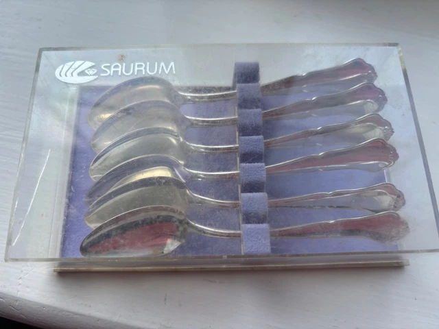 1990'S GENUINE SILVER 6 tea spoon set Finland - SAURUM KULTA-KORU ...