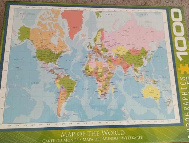 MAP OF THE World 1000 Piece Jigsaw Puzzle - Eurographics - Brand New ...