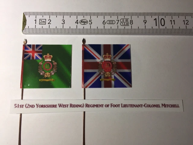 560) 2X 25/28MM British Napoleonic Flags 51st Yorkshire Light Infantry ...