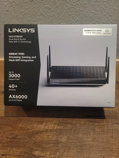 LINKSYS MAX-STREAM DUAL-BAND AX6000 Mesh WiFi 6 Router (up to 6.0 Gbps ...