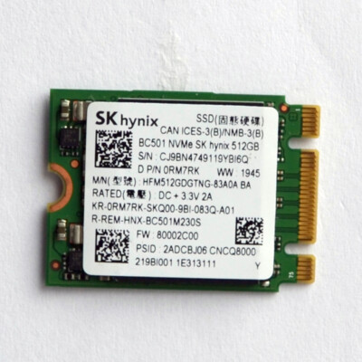 SK HYNIX 512 Go SSD nvme M.2 2230 BC501 Disque dur interne (HFM 512 ...