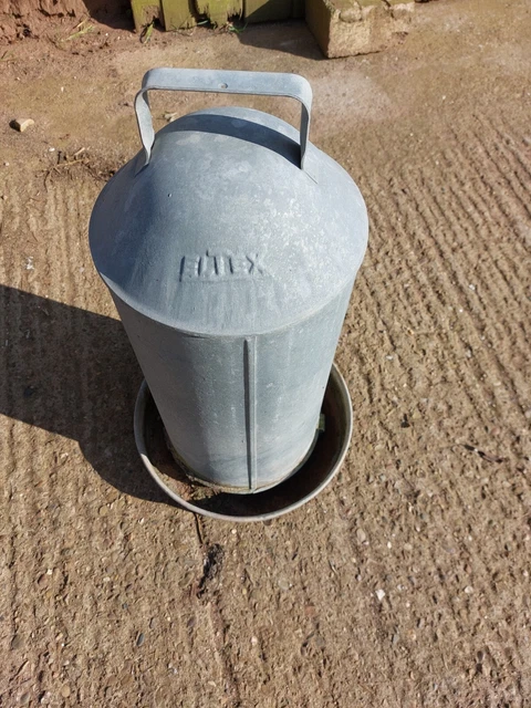 VINTAGE ELTEX GALVANISED Chicken Fowl Poultry Water Drinker Dispenser ...