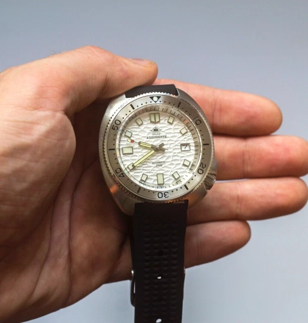 ADDIESDIVE CAPTAIN WILLARD Automatic Diver Watch Seiko NH35 White Black ...