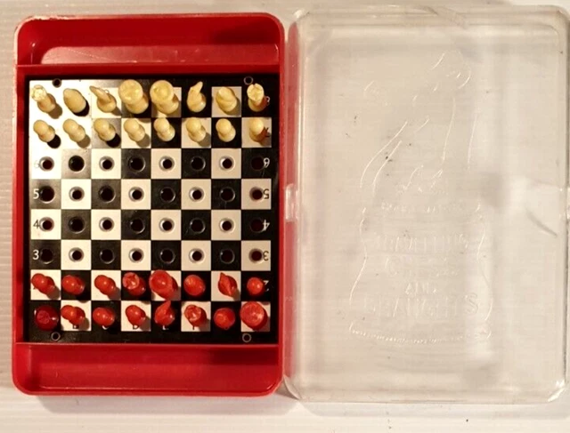 HOUSE MARTIN VINTAGE British Travelling Chess and Draughts Set Made in ...