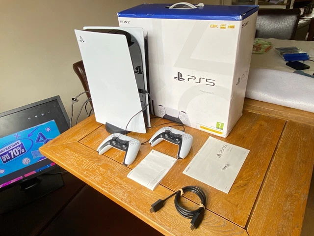 SONY PLAYSTATION 5 (PS5) - Disc Console + 2 Controllers + (1.8 TB M.2 ...
