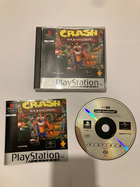 CRASH BANDICOOT PS1 (COMPLETE) Sony Playstation rare platform platinum ...