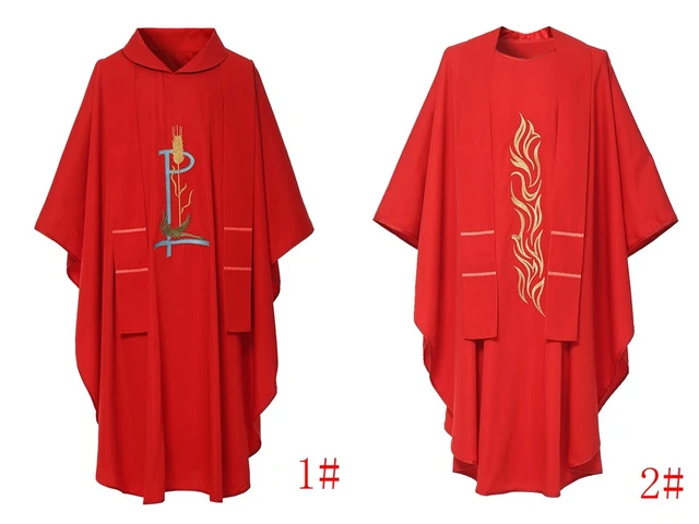 CATHOLIC CLERGY RED Chasuble Priest Vestment Mass Chasuble Cross ...