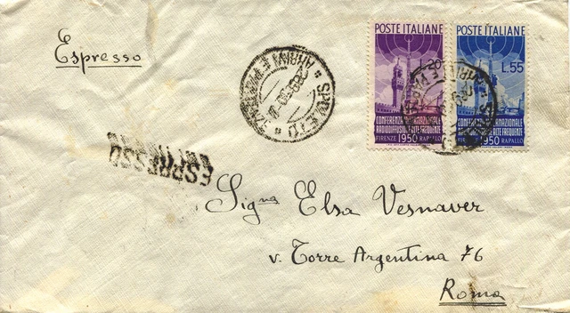 BROADCAST THE SERIES on express envelope from Spoleto to Rome on 28.9. ...