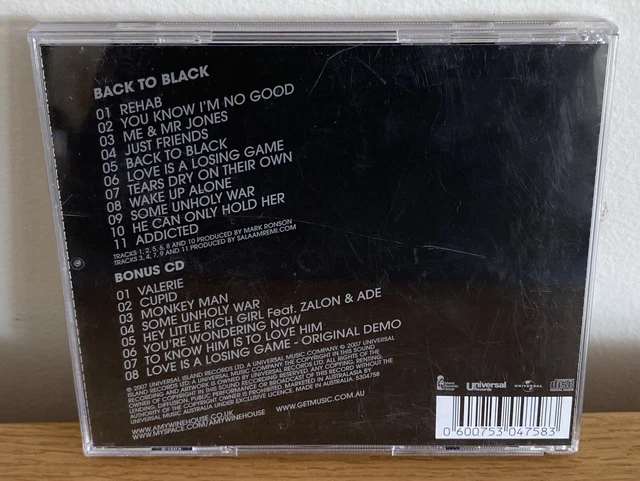 AMY WINEHOUSE CD Back to Black Music Album Bonus CD DELUXE Edition Free ...