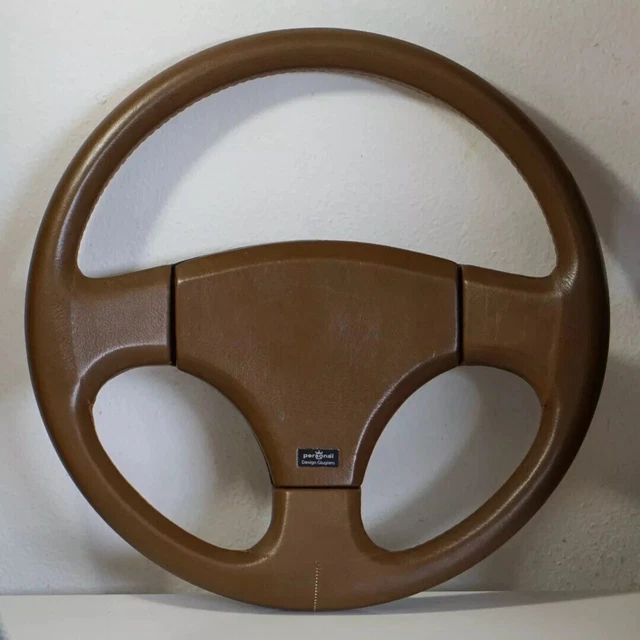 PERSONAL (NARDI) DESIGN Giugiaro brown tan leather steering wheel ...
