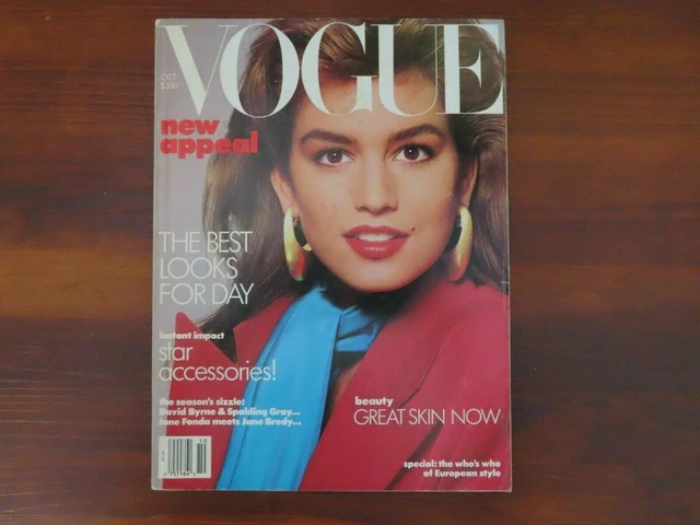 VOGUE OCTOBER 1986 Cindy Crawford Christy Turlington $24.99 - PicClick CA