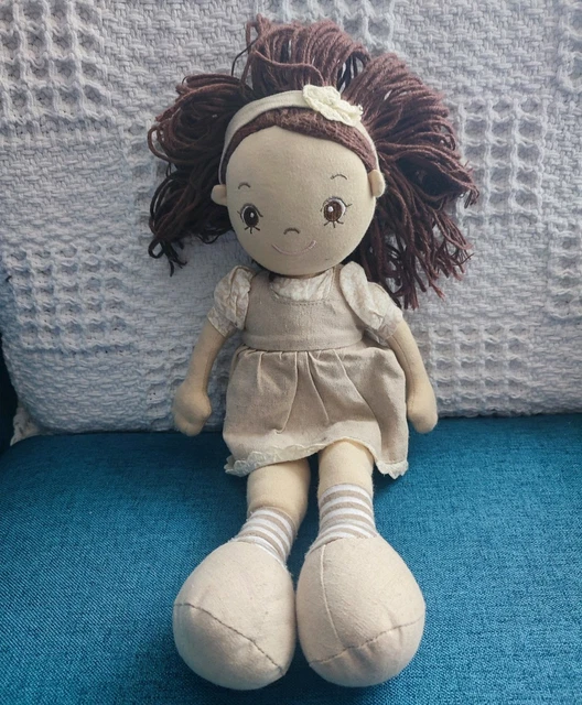 VINTAGE AURORA SOFT Toy Rag Doll, Brown Hair £6.79 - PicClick UK