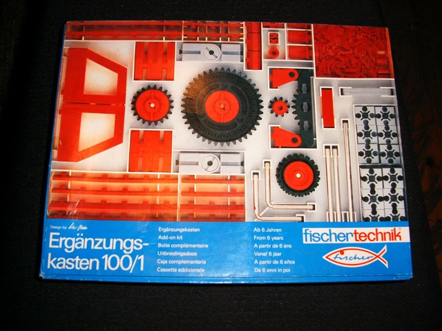 FISCHERTECHNIK BAUKASTEN ERGÄNZUNGSKASTEN 100/1, OVP mit Anleitung ...