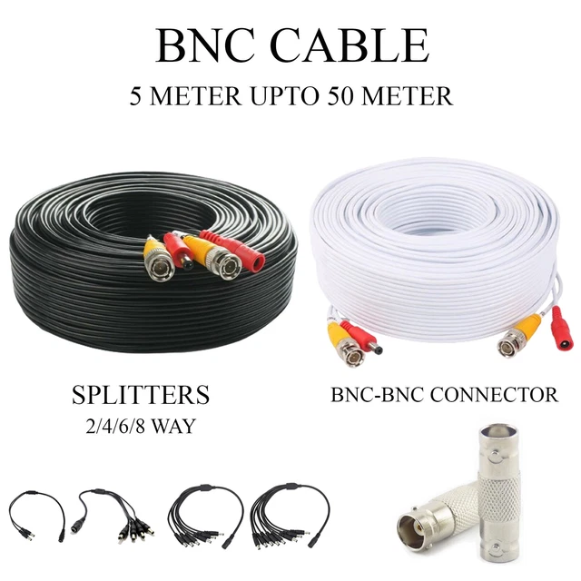 BNC 5M-50M CCTV DC Power Lead Security Camera DVR Video Record ...