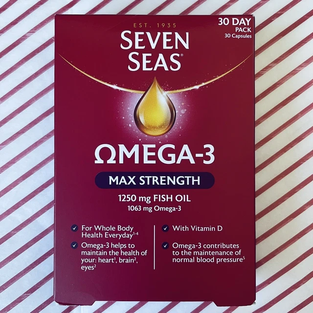 SEVEN SEAS OMEGA-3 Fish Oil MAX STRENGTH with Vitamin D 30 Capsules 06/2027 £10.73 - PicClick UK