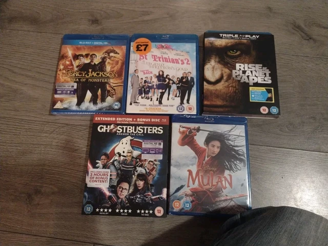 BLU-RAY BUNDLE X 5 Percy Jackson St Trinians Rise Planet Apes ...