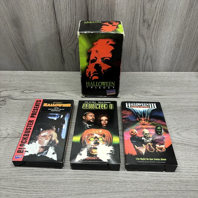 HALLOWEEN TRILOGY 1- 3 Blockbuster Exclusive VHS Boxset Light Damage On ...