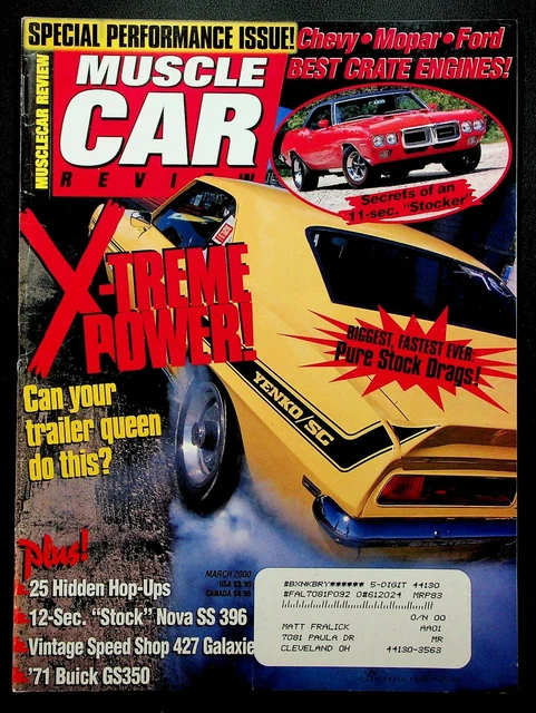 MUSCLE CAR REVIEW Magazine March 2000 Chevy Mopar Ford Crate Engines ...