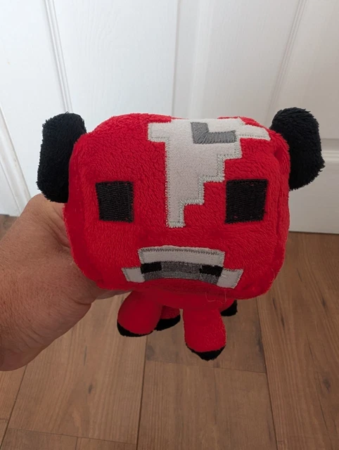 MOJANG MINECRAFT MOOSHROOM Red Cow Plush Soft Toy 2013 Gaming Teddy £4. ...