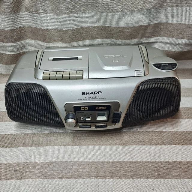SHARP QT-CD111 PORTABLE CD Stereo System - Radio, Cassette, Boombox £44 ...