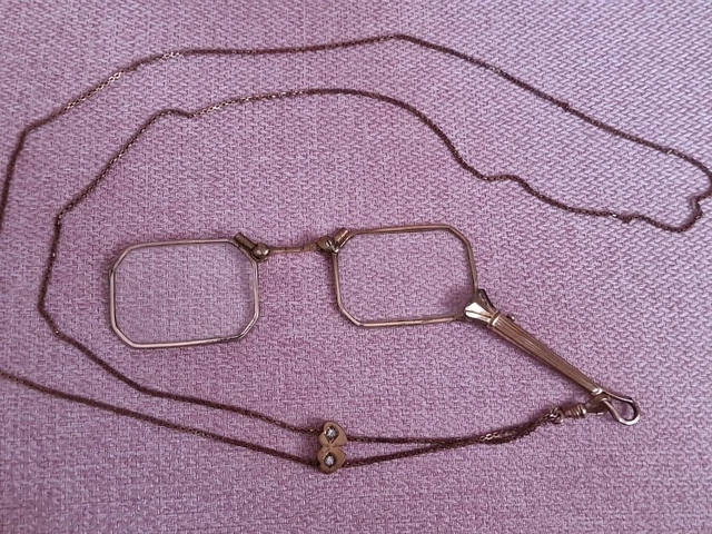 ALTE KLAPPBRILLE LESEHILFE Brille antik Vintage mit Kette EUR 65,00 ...