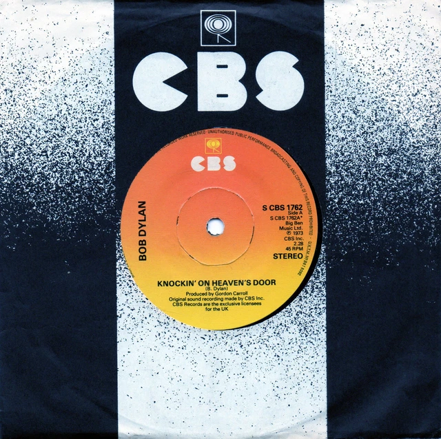 BOB DYLAN KNOCKIN' ON HEAVEN'S DOOR UK REISSUE 7" 45rpm SINGLE VERY GOOD+ EUR 2,34 - PicClick IT