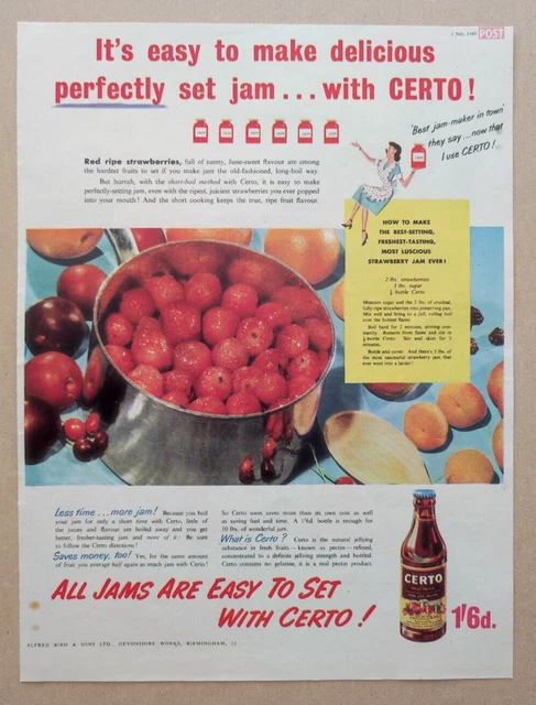 CERTO JAM MAKING Original UK Press Advert 1949 £5.91 - PicClick UK