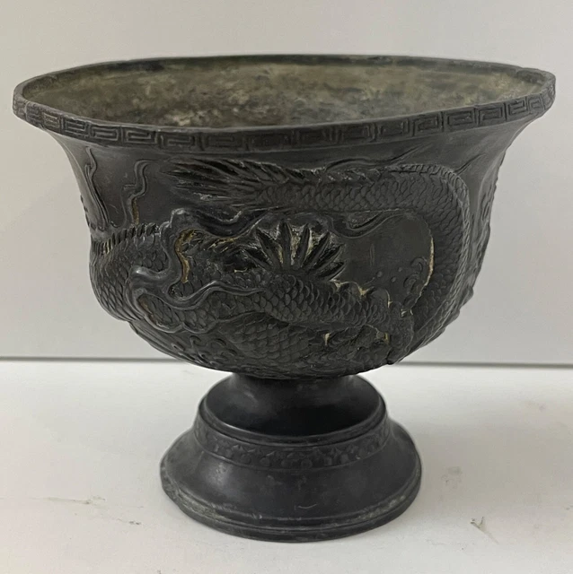 JAPON COUPE SUR piédouche à offrande XIXe Dragon EUR 226,80 - PicClick FR