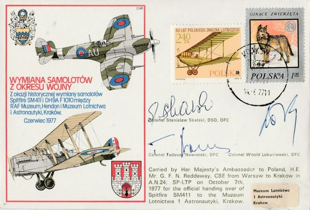 RAF COVER SIGNED Polish Battle of Britain pilots - Skalski Nowierski ...
