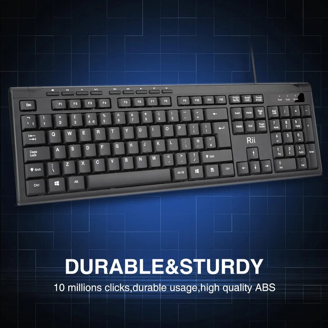 RK907 USB WIRED Keyboard Full Size Office Keyboard Compatible with Mac ...