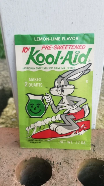 VINTAGE 1960S KOOL-AID Pack Bugs Bunny Packet Sealed Lemon Lime Retro ...