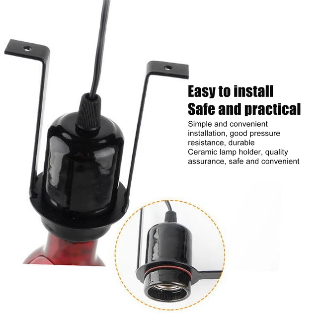 REPTILE CERAMIC HEAT Lamp Holder Load 300W E27 Base Bulb Socket For ...