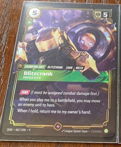 RIFTBOUND TCG || Blitzcrank - Impassive Skirmish Promo || 067/298 P $17 ...