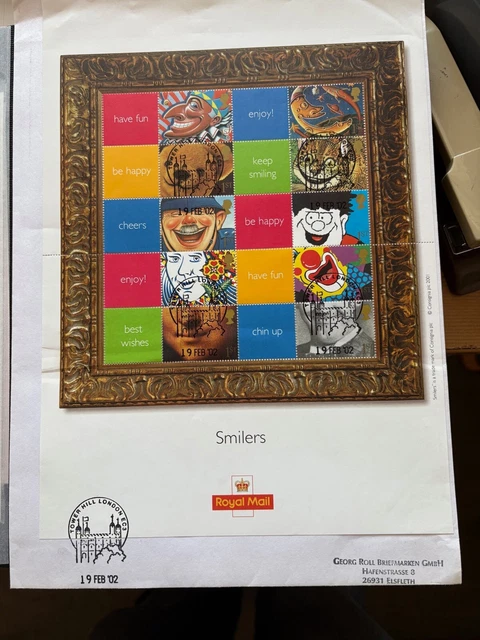 GB. QEII. 2001 Smilers Sheet with greetings labels - Used. LS5. £4.99 ...