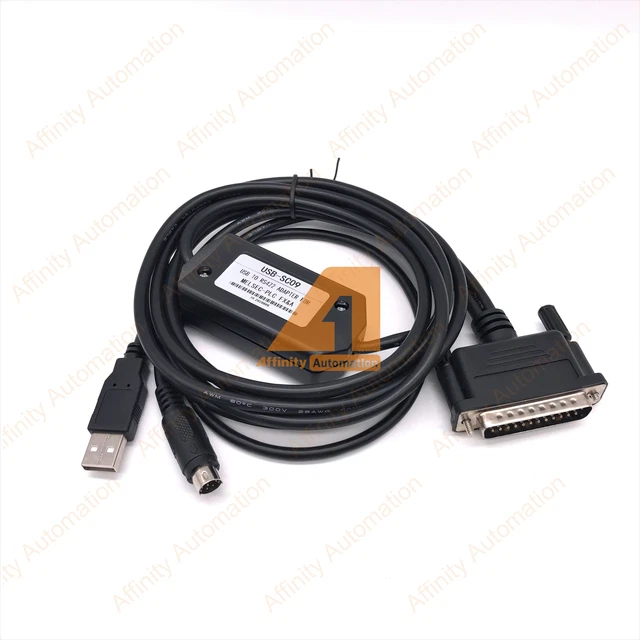 PLC PROGRAMMING USB-SC09-FX Cable For Mitsubishi MELSEC USB TO RS422 ...