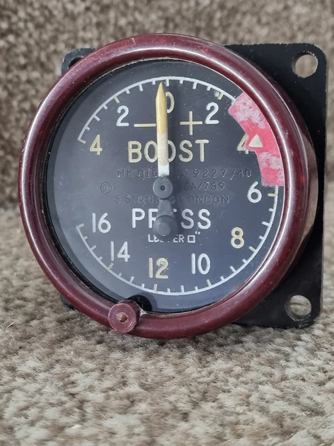 WW2 RAF AIRCRAFT Boost Gauge 6A/789 - Lancaster, Spitfire, etc. Repro ...
