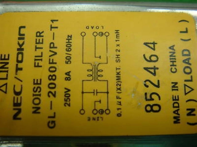 NEC TOKIN EMI Noise Filter Amplififier Iec Socket Gl-2080Fvp-T1 Ac 110V ...